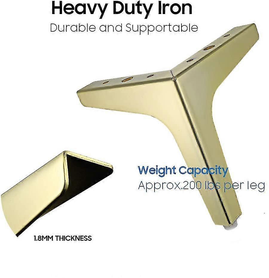 7" / 17.5cm Furniture Legs, 4 Modern Metal Diamond Triangle Furniture ...