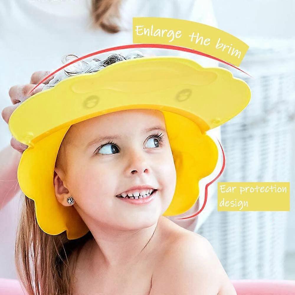 Xceedez Yellow Baby Shower Cap, Adjustable Visor Bathing Caps, Shampoo ...