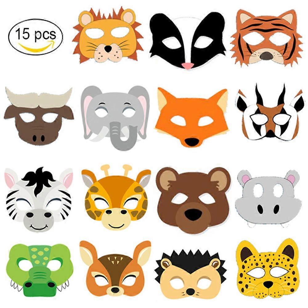 TCGG-15 Piezas Máscaras de Animales para Niños, Niños Amigos del Bosque ...