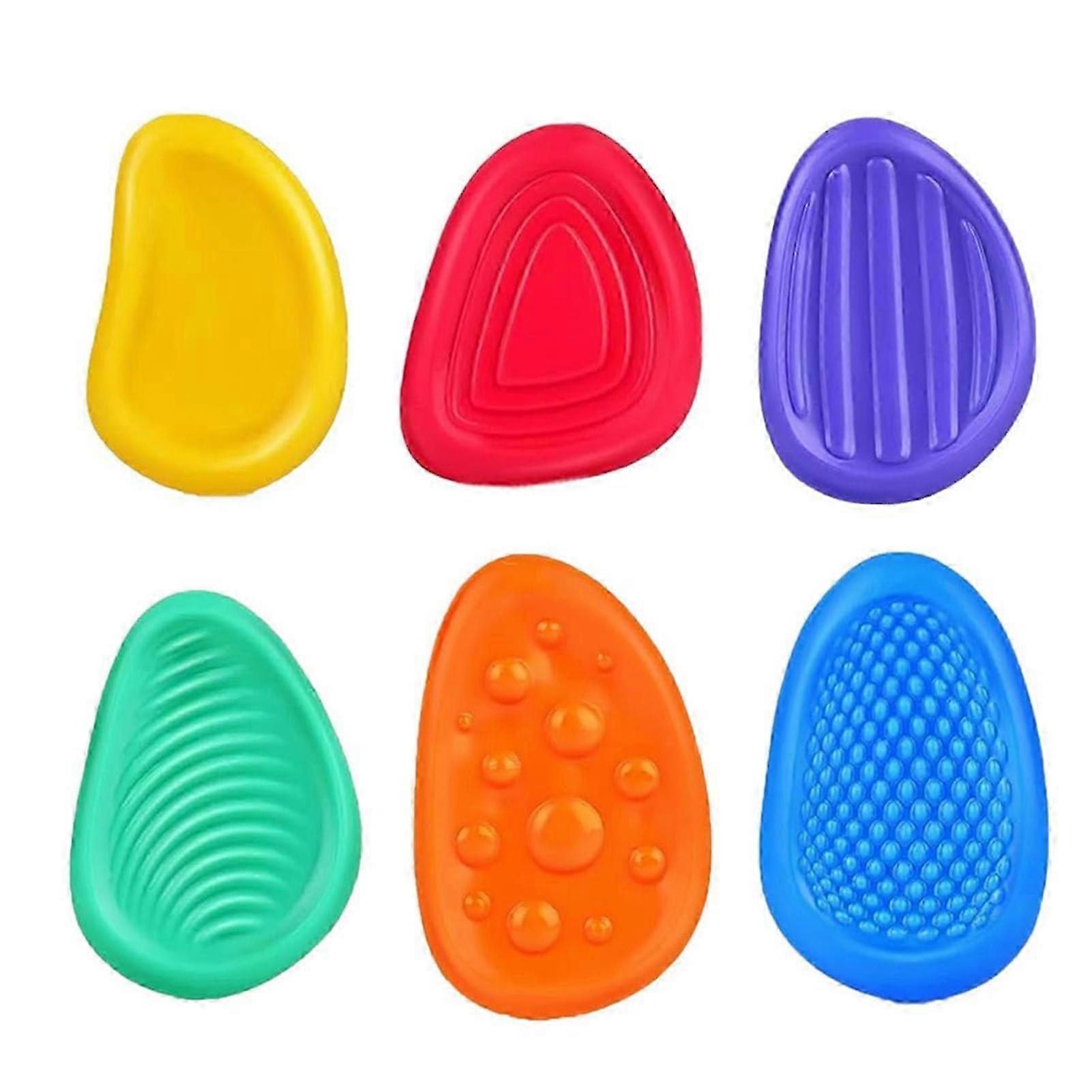 6 Pack Colorful Sensory Stones-Toys for Kids Adults Soft Calm Down Toy ...