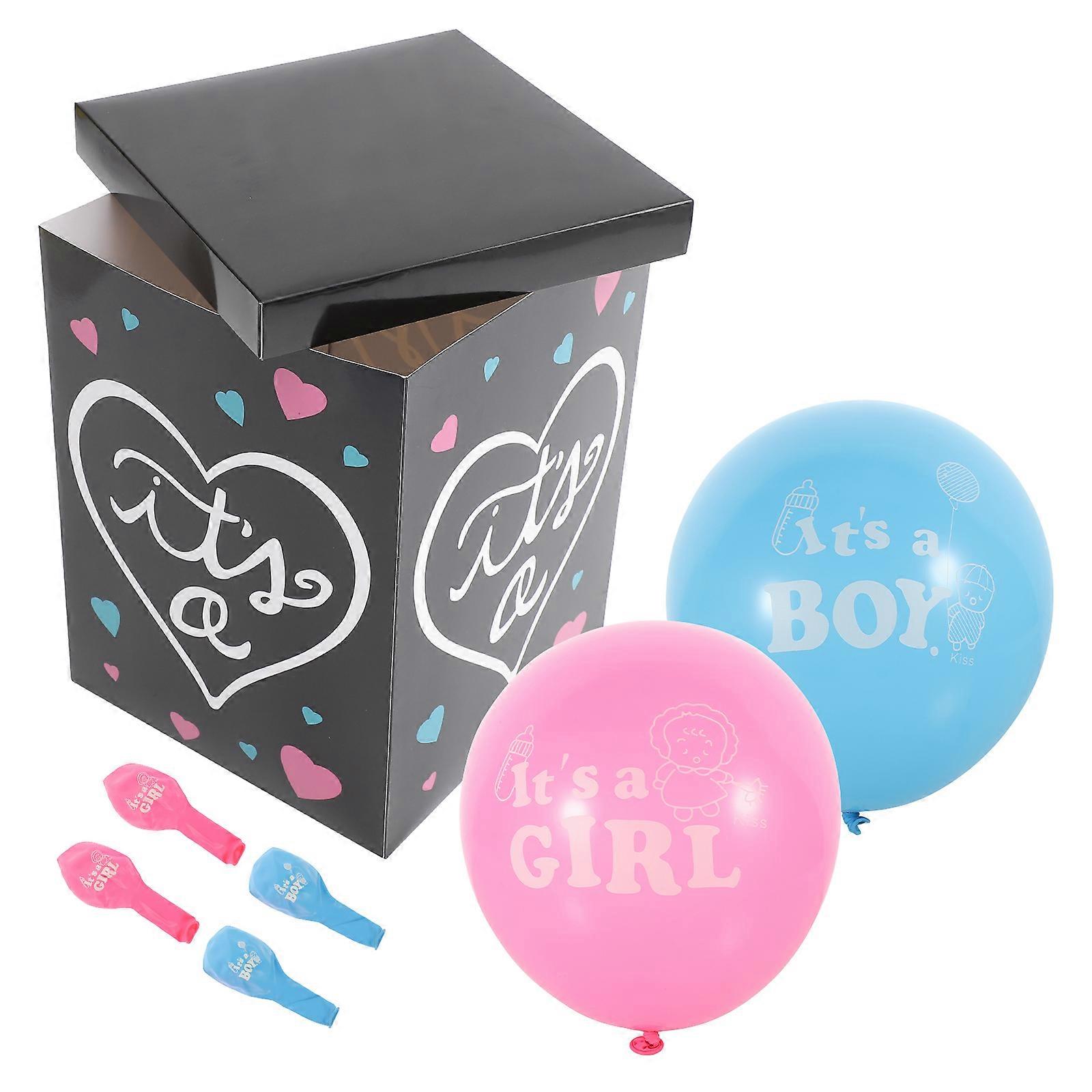 1 Set of Gender Reveal Party Box Gender Reveal Balloons Box Paper ...