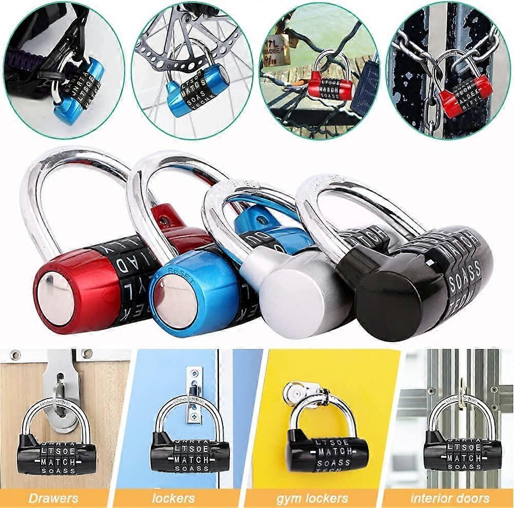 Gym Locker Lock,5 Letter Word Lock,5 Digit Combination Lock,Safety ...