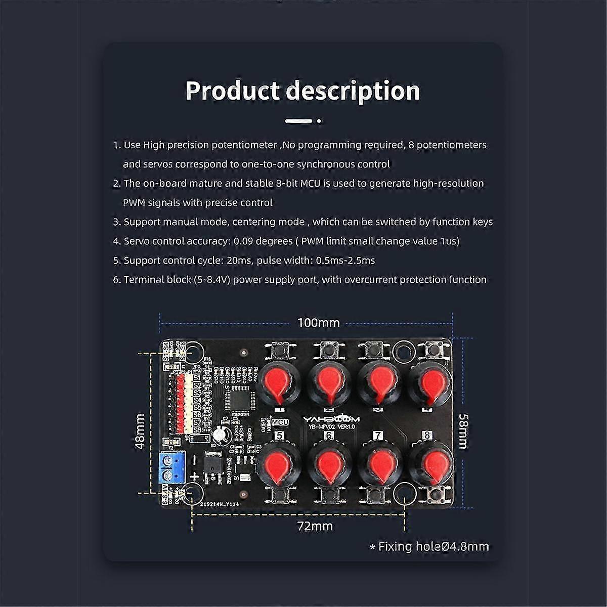 Eight-way Servo Controller Robot Arm Test Board Driver Knob 8-way Pwm ...