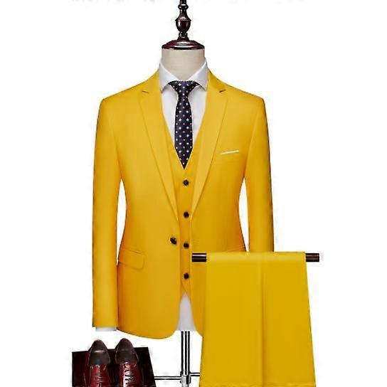 High-End Suits 3 Pieces Men Suit Set Slim Groomsmen Suit | Fruugo UK