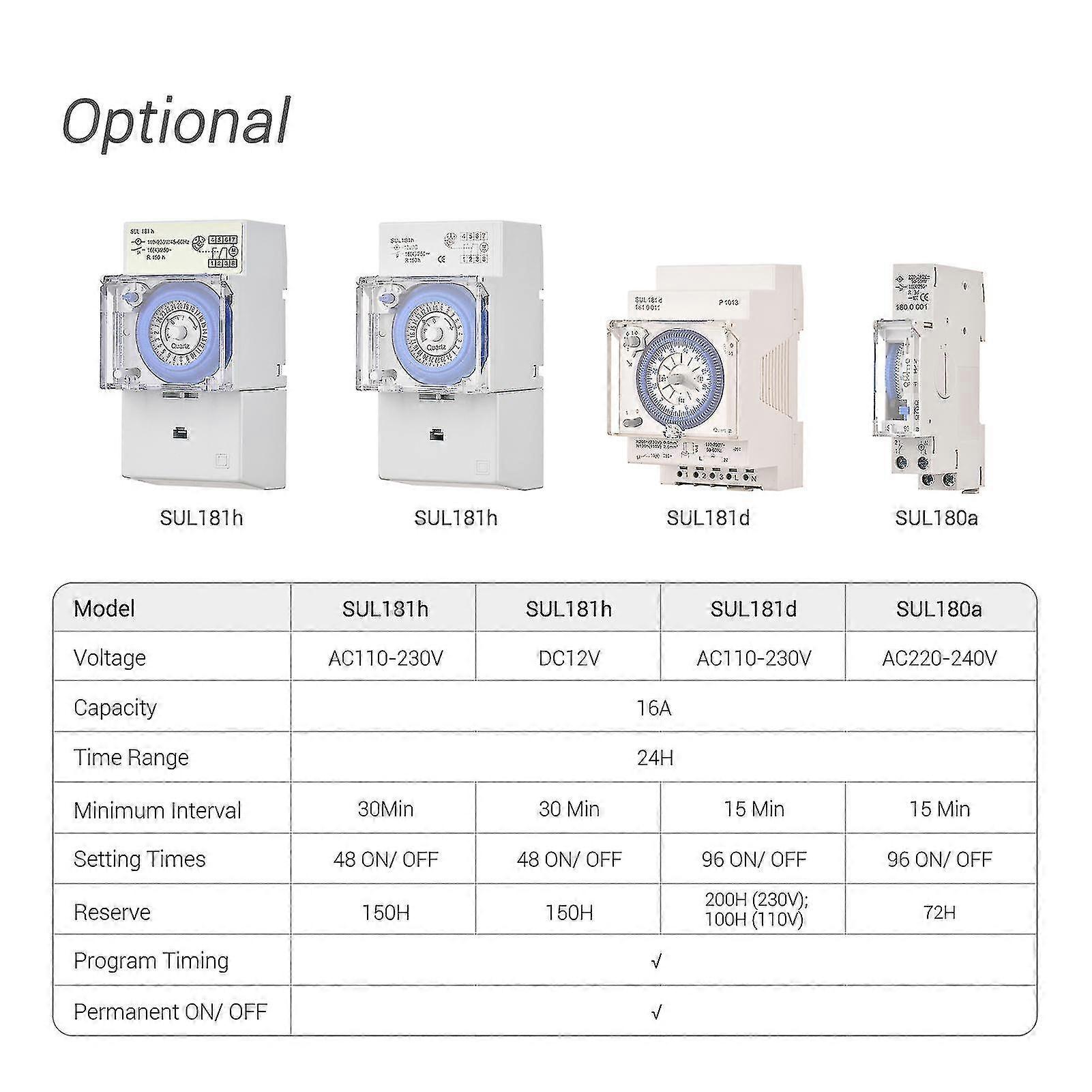Mechanical 24 Hours Timer Switch Ac 110-230v 30 Minutes Interval 48 ...