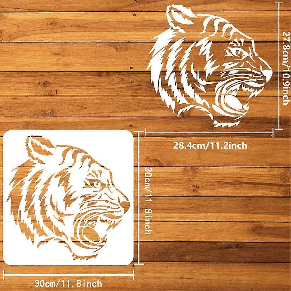 Tiger Painting Stencil 11.8x11.8 inch Large Tiger Head Drawing Template ...