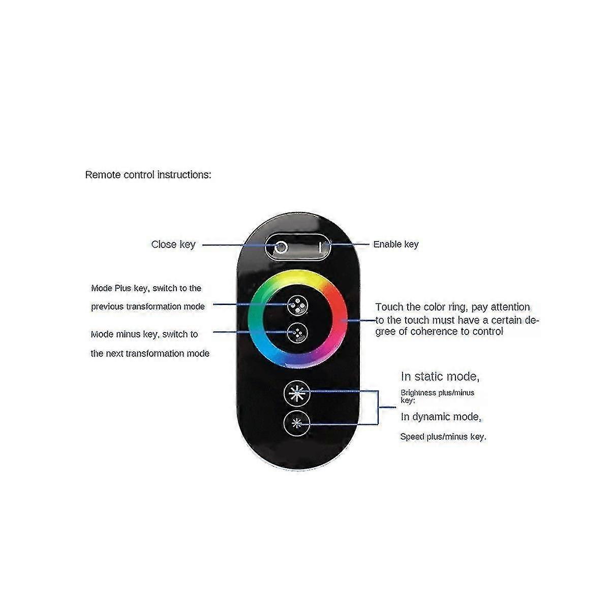 Gt666 Rgb Led Controller Wireless Rf Touch Remote Dc 12v 24v 18a 3 ...