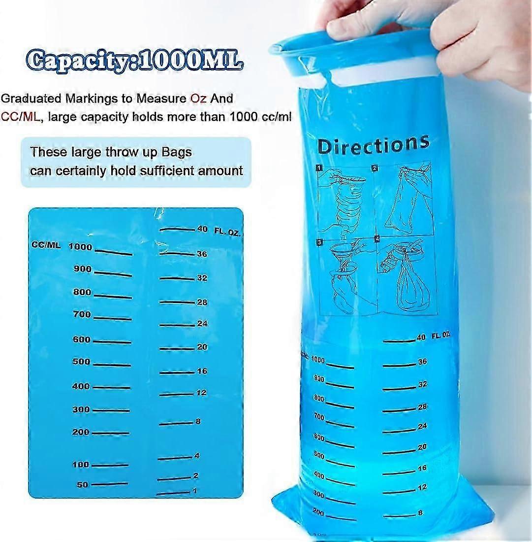 Disposable Sickness Emesis Vomit Bags, 1000ml Emesis Bags Car Sick Bag ...