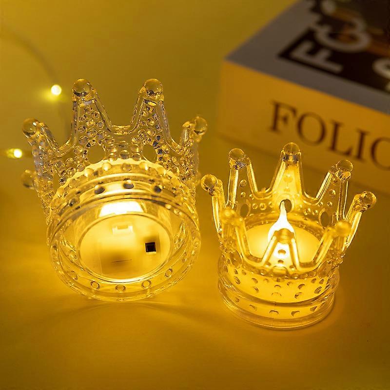 LED electronic candle crown light crown water drop core clear candle ...