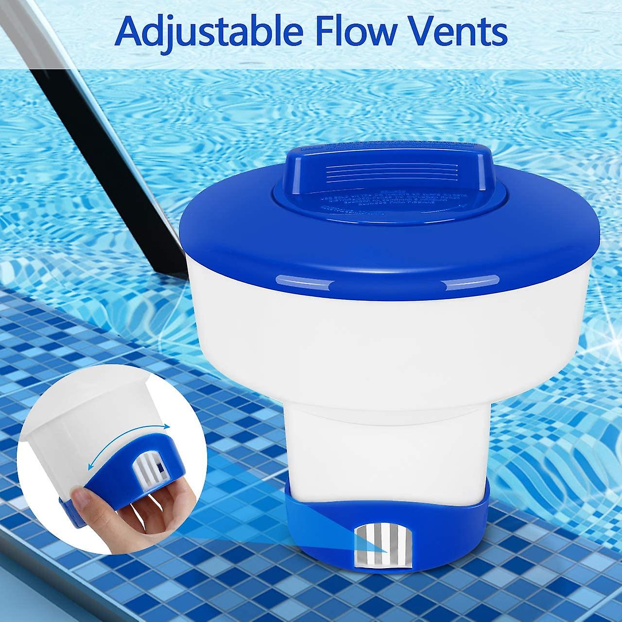 Floating Pool Dispenser, 7 Inch Chlorine Diffuser Large Adjustable ...