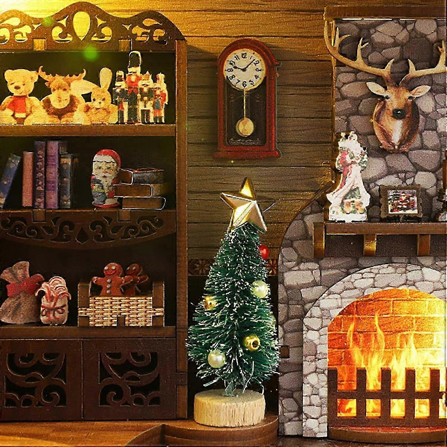 Miniature House Craft Kit Christmas Book Nook Diorama for Teens and ...