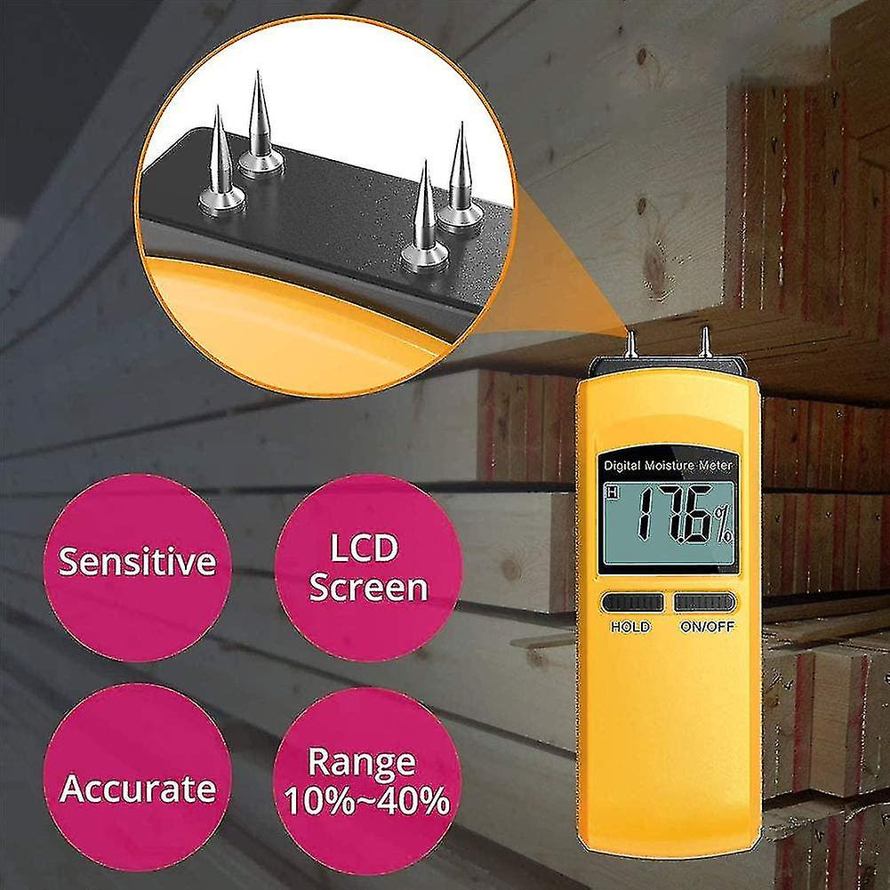 Moisture Meter Moisture Tester 4 Pin Digital Hygrometer Damp Detector ...