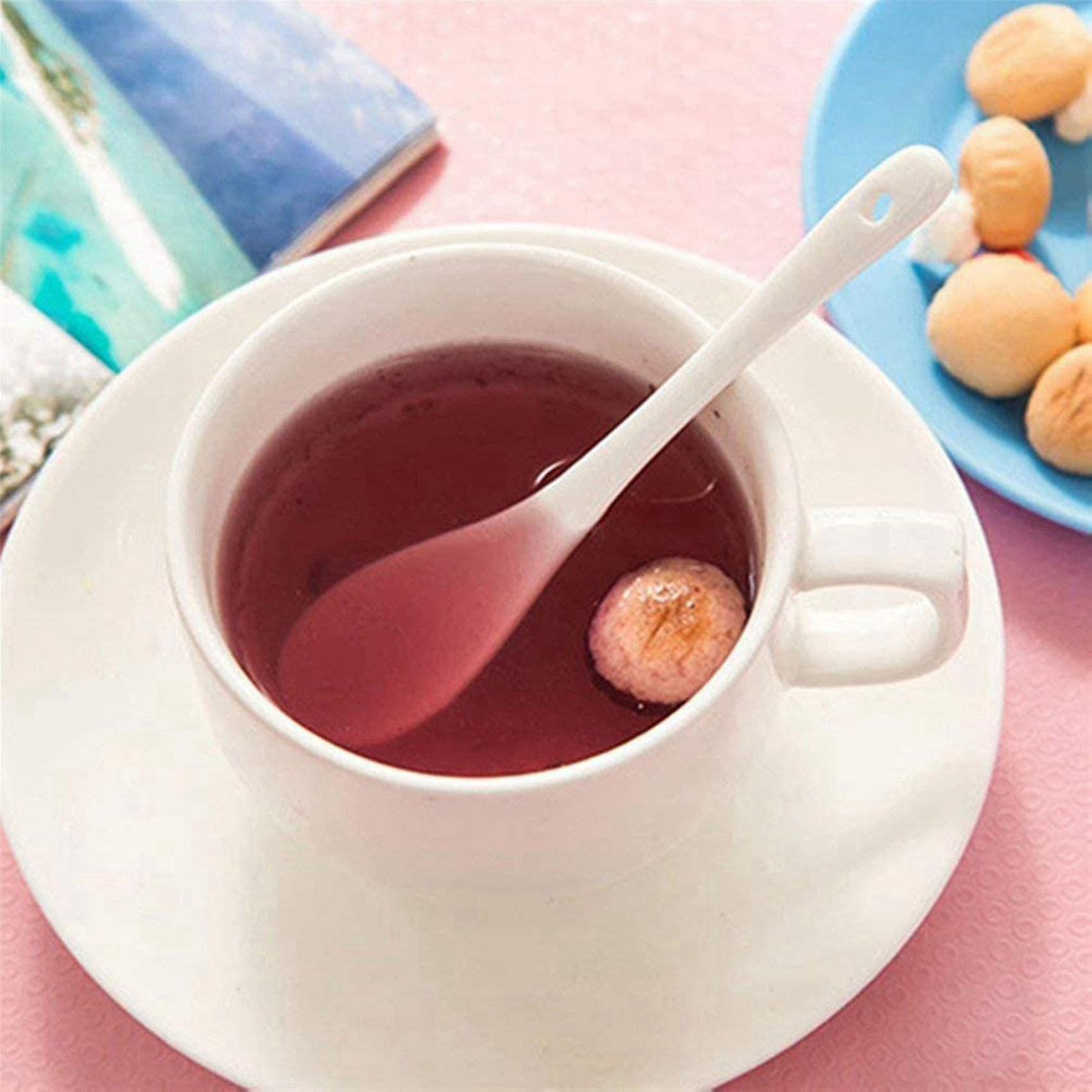 10 Pack Porcelain Egg Spoons Ceramic Spoons Dessert Spoons | Fruugo UK