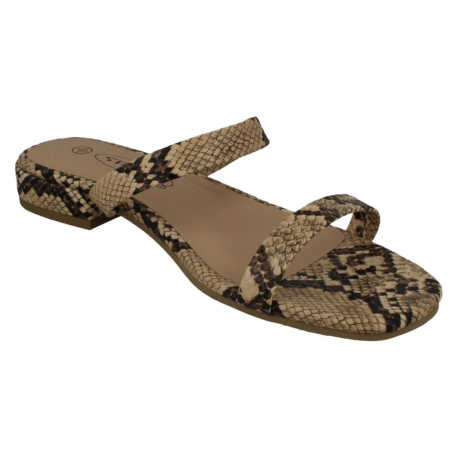 Ladies Spot On Snake Print Sandals F00254 | Fruugo AU