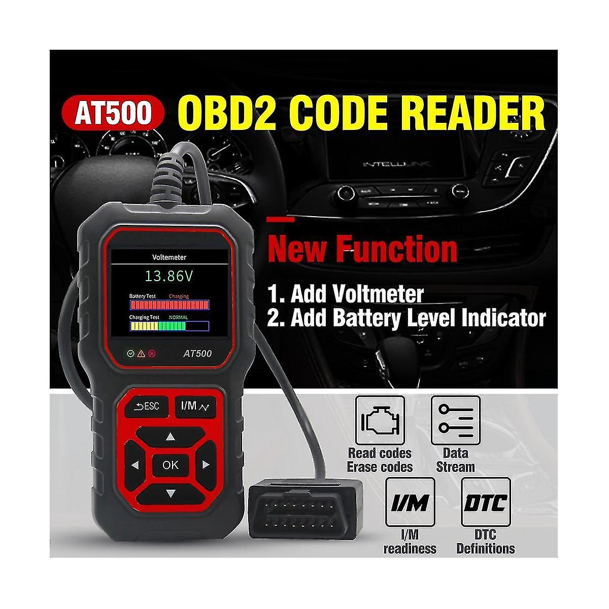 Obd2 Scanner, At500 Obd2 Scanner Diagnostic Tool Car Engine Fault Code Reader & Erase Check ...