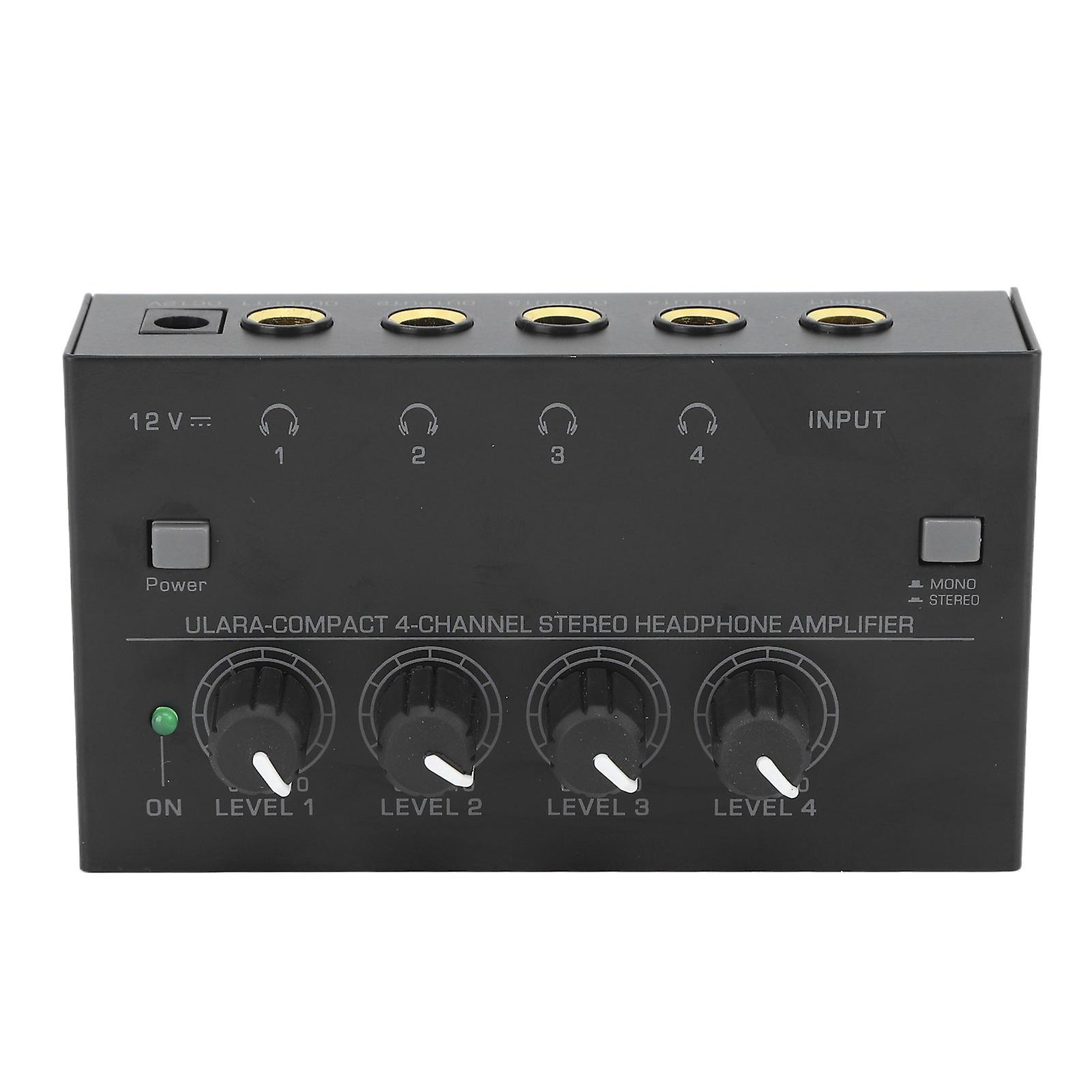 4-Channel Stereo Headphone Amplifier Professional Audio Mixer Compact ...