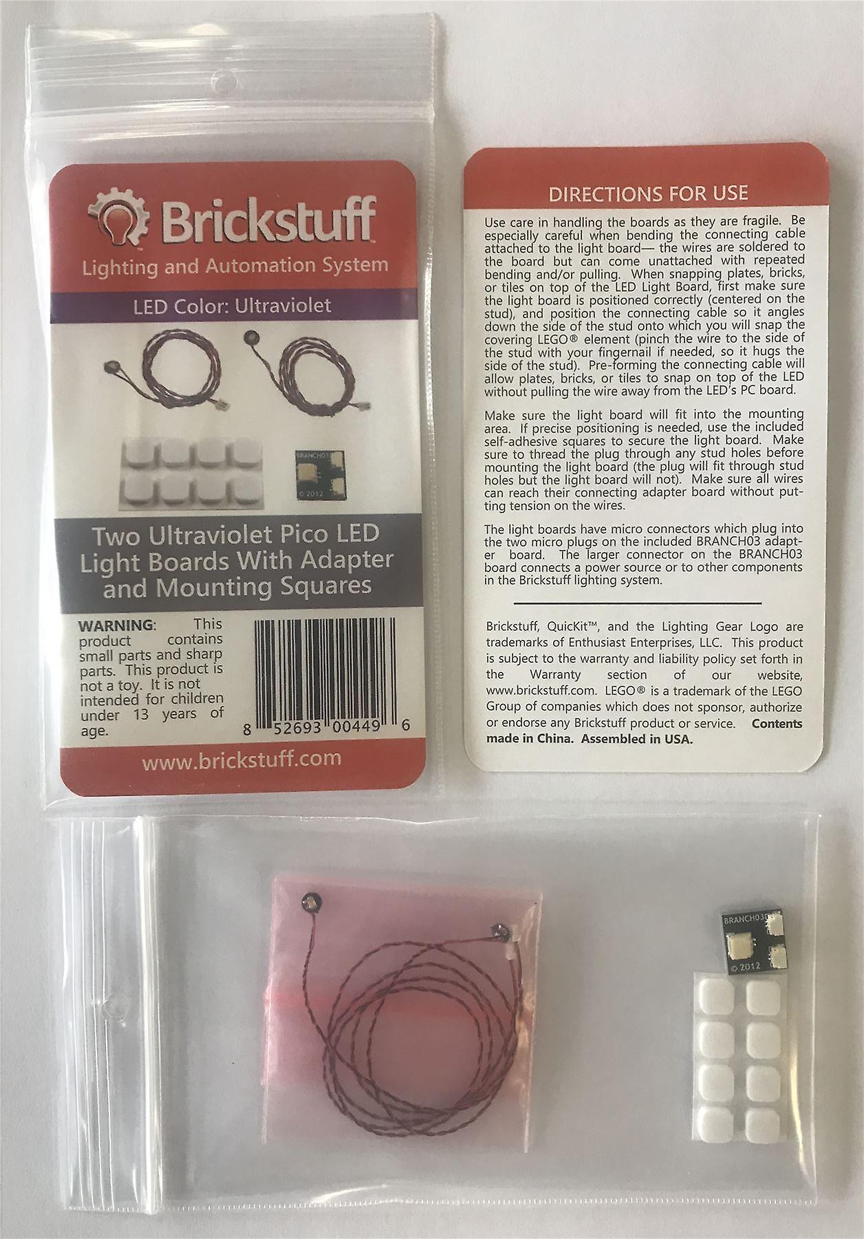 Brickstuff ultraviolets Pico LED Light Board 2-Pack-LEAF01-PUV-2PK ...