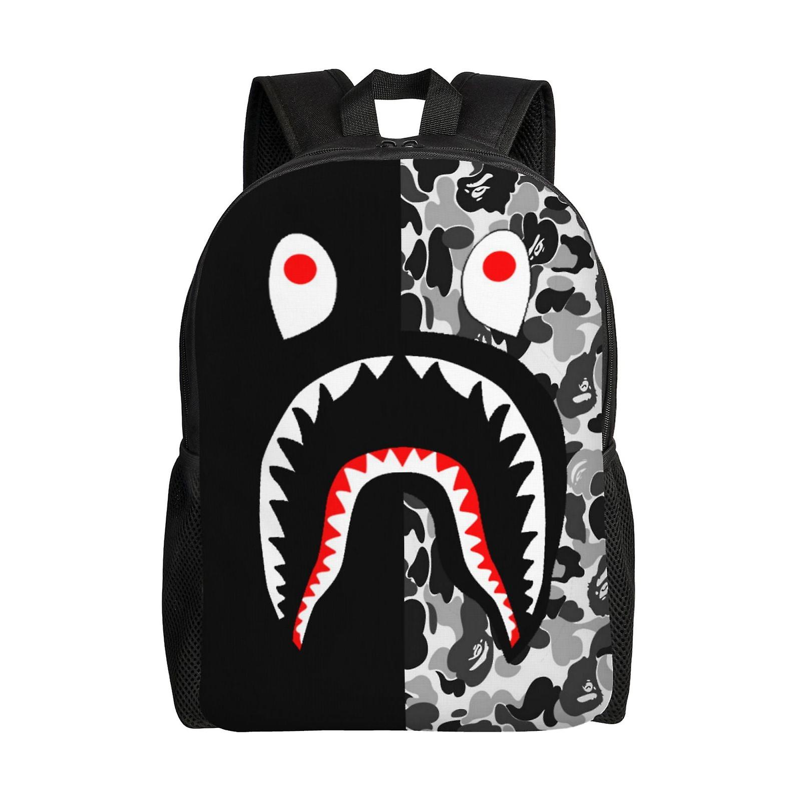 Bape Shark Camo Kids Backpack School Bags Book Bags Travel Bag For Boys ...
