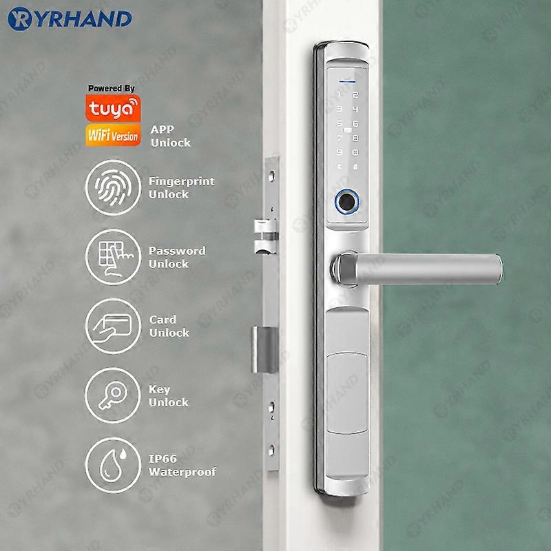 Tuya App Waterproof Smart Fingerprint Password Card Door Lock Bridge ...
