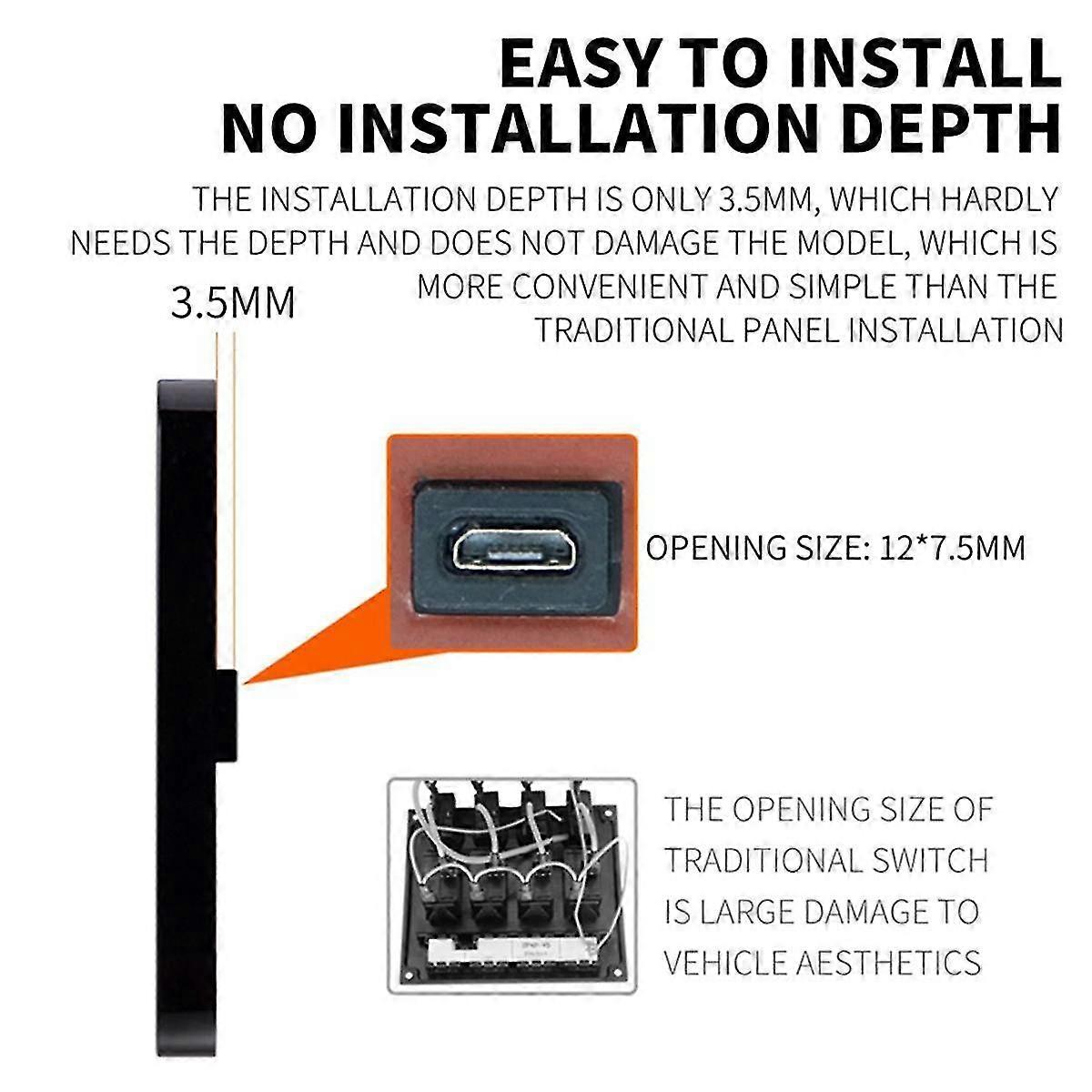 6-Bit Bluetooth Switch Panel, Push Button Switch Auxiliary Panel, Touch ...