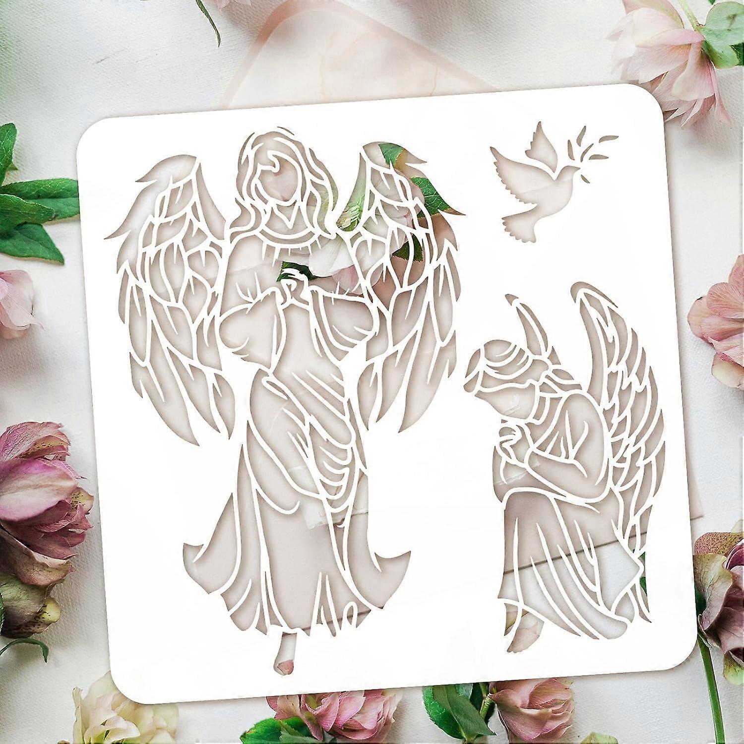 Angel Statue Painting Stencil 11.8x11.8inch Reusable Angel Logo Stencil ...