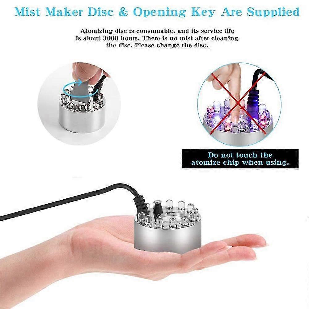 Mist Maker with LED Light, Funny Fish Tank Accessories Decoration Mini ...
