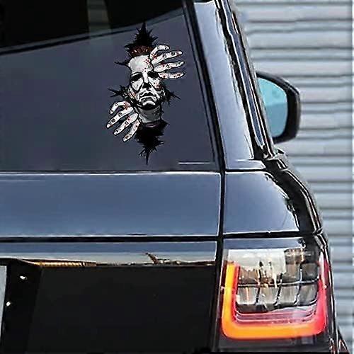 Halloween Horror Peeking Sticker, 3D Crack Double-Sided Classic Horror ...