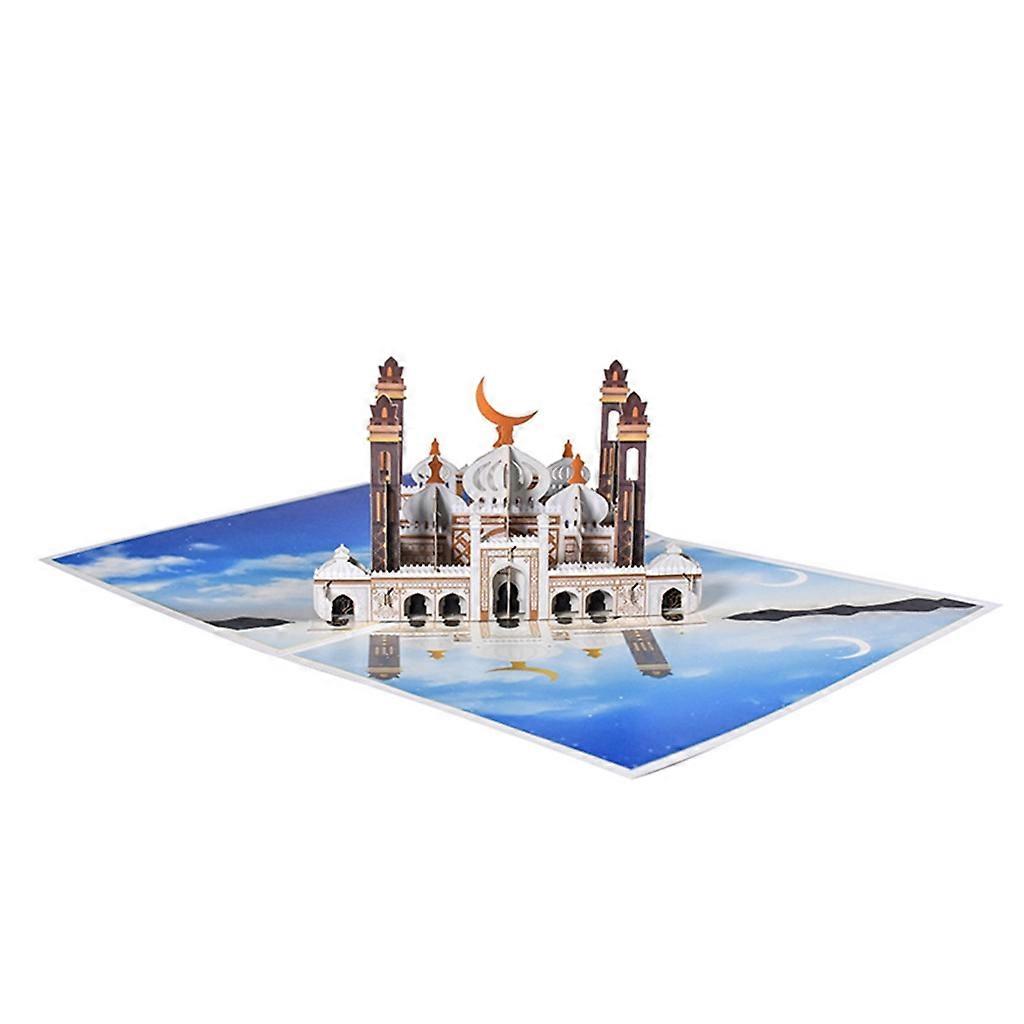 3D Mosque Pop-up Card Eid Mubarak Ramadan Greeting Cards for Festival ...