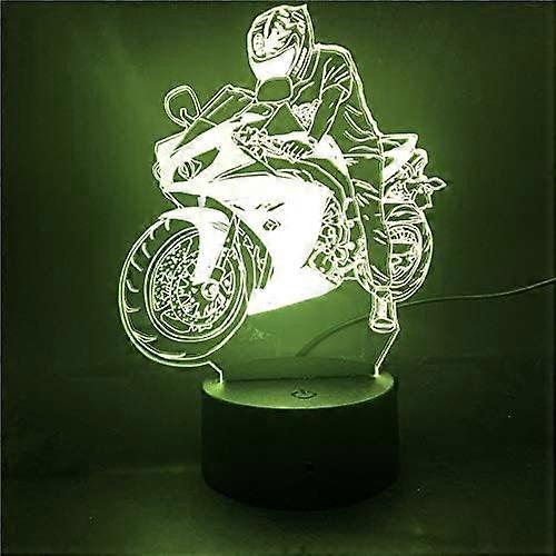 3D Motorcycle car Night Light Table Desk Optical Illusion leld Lamps 7 ...