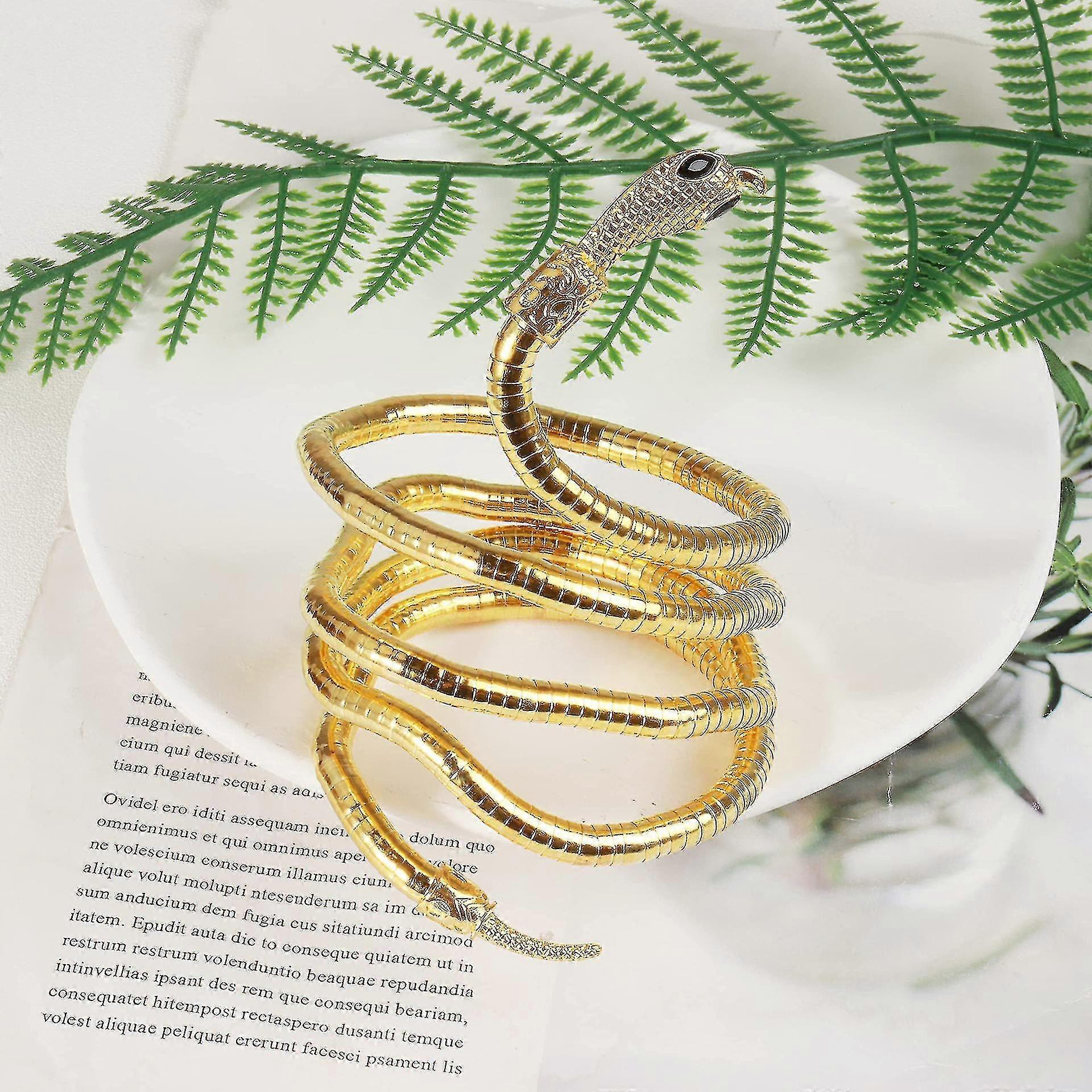 Ladies Flexible Snake Bracelet Bendable Snake Bracelet, Necklace Gold ...