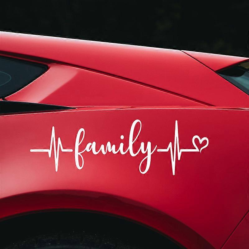 Family Heartbeat Die-Cut Vinyl Decal Car Sticker Waterproof Auto Decors ...