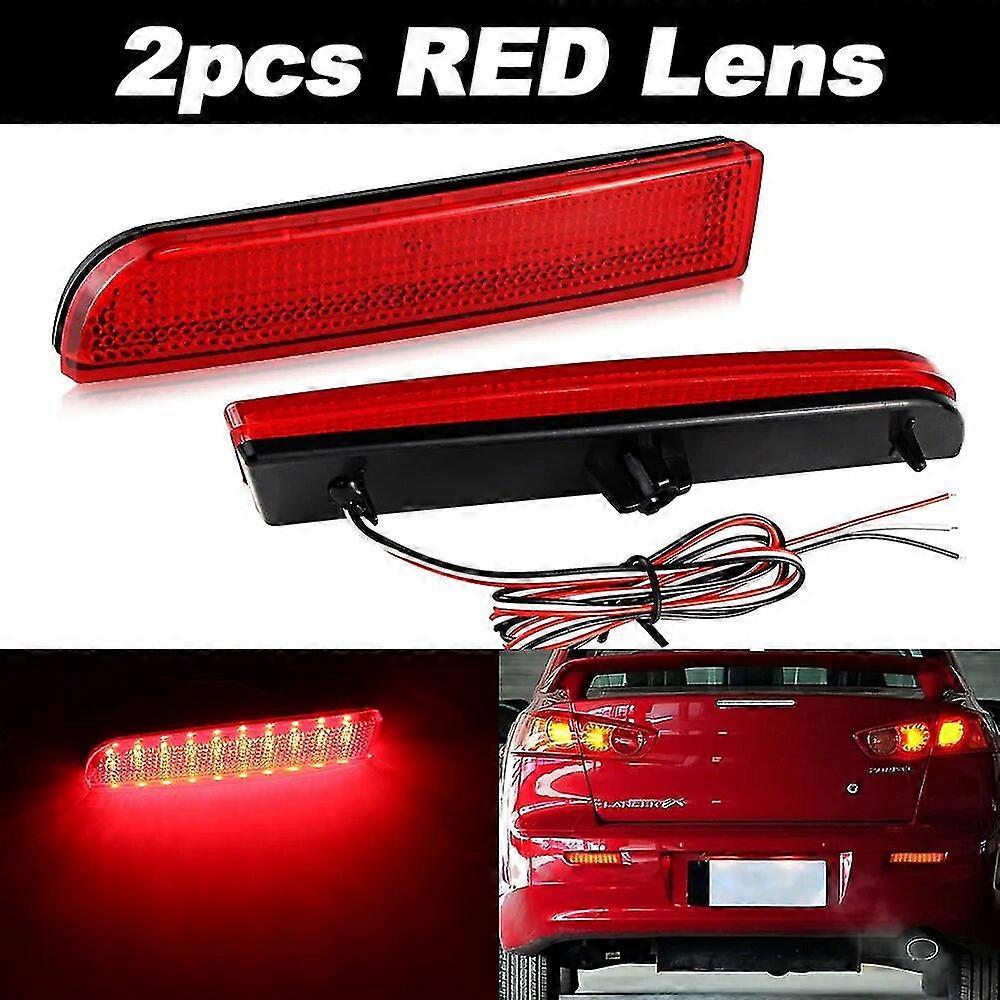 Led Reflector Red/smoked Lens Tail Brake Light For Mitsubishi Lancer ...
