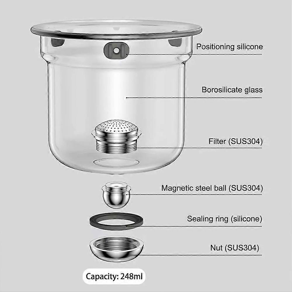 Water Separation Glass Teapot with Wooden Handle, Magical Teapot with ...