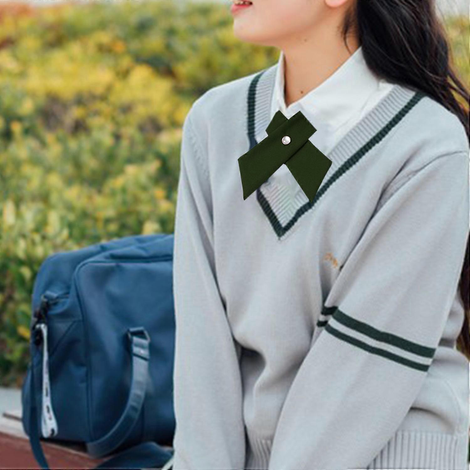 Women Shirt Tie Solid Color Design Easy Buckle Fastening Criss-Cross ...