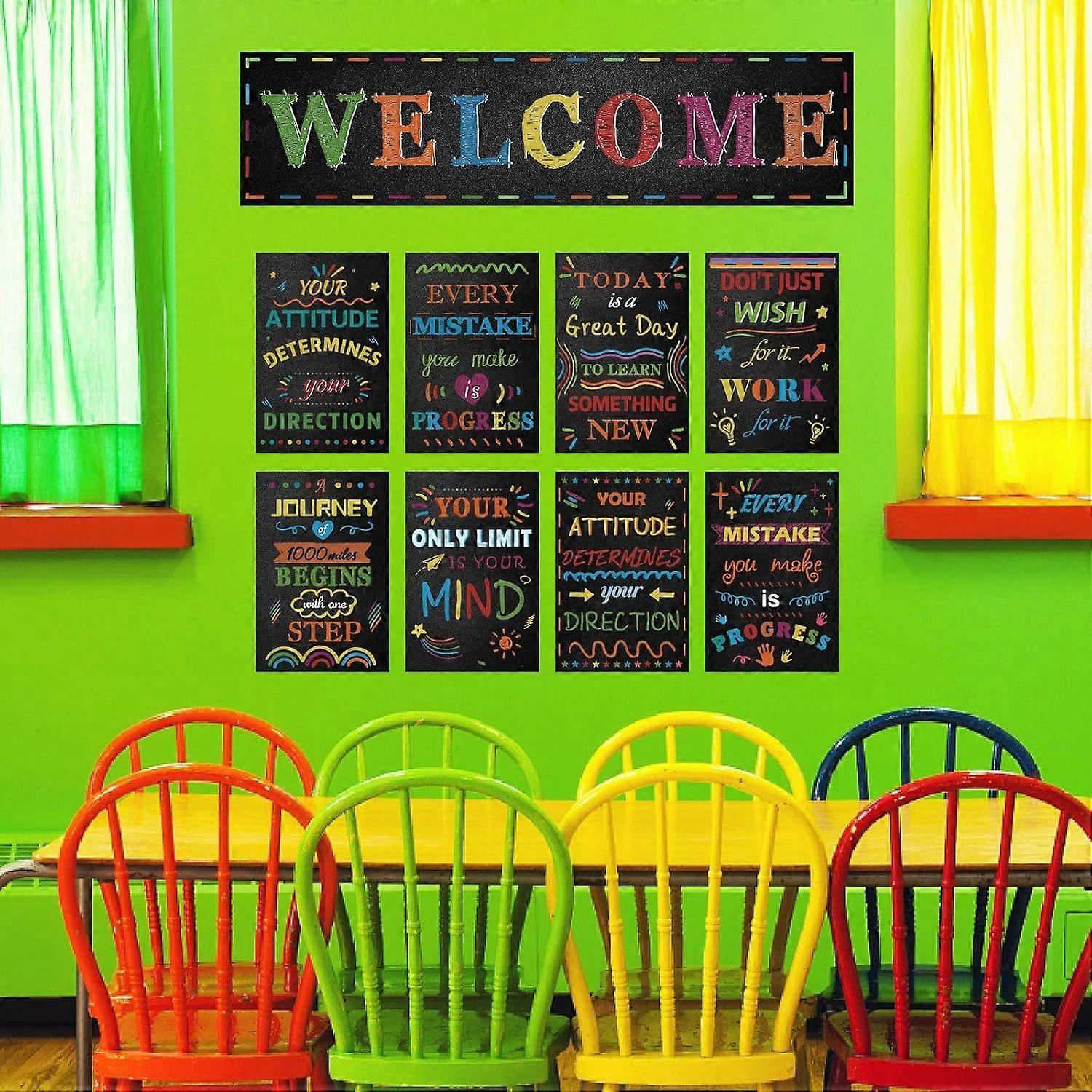 13Pcs Welcome Classroom Decoration Banner Posters Sign Bulletin Board ...