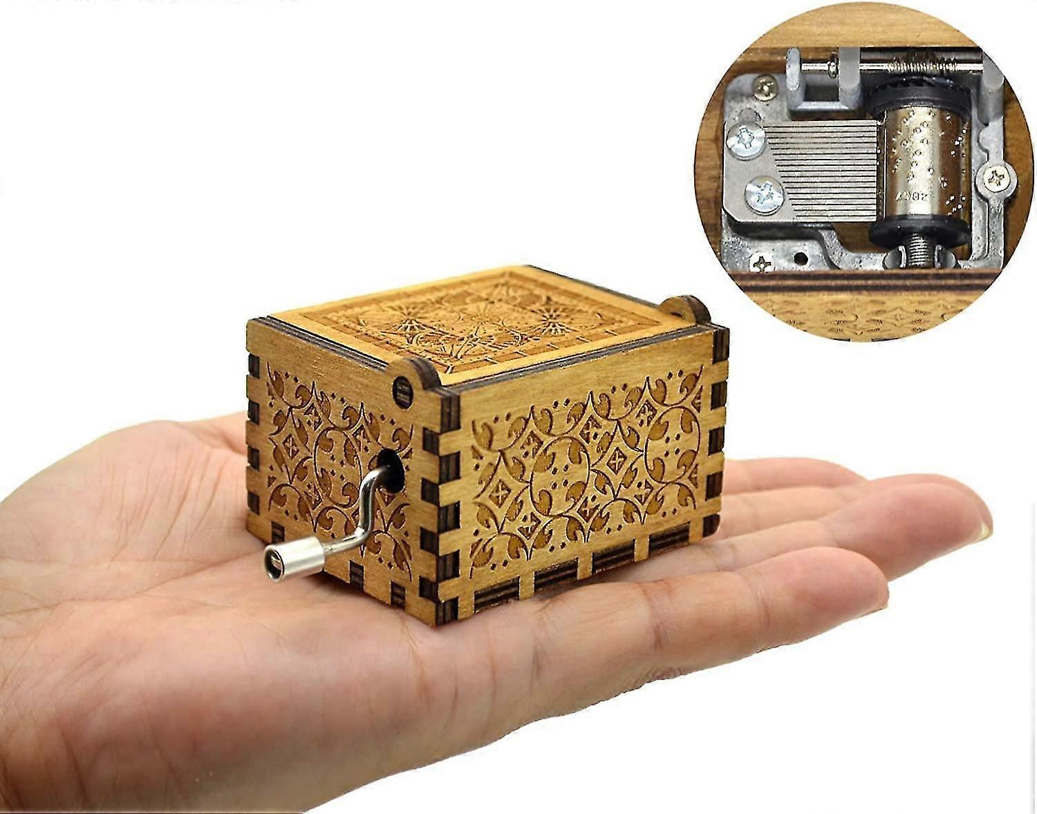 The Godfather Wood Music Box - 18 Note Mechanism Antique Laser Engraved ...