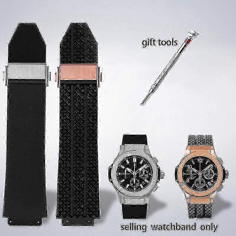 "Watchband For Hublot Big Bang Silicone 25*19mm Waterproof Men's Watch ...
