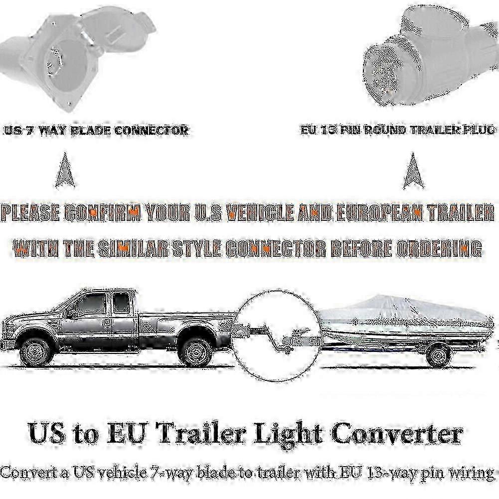 Usa To European Trailer Light Converter 7 Way Flat Socket (us Vehicle ...