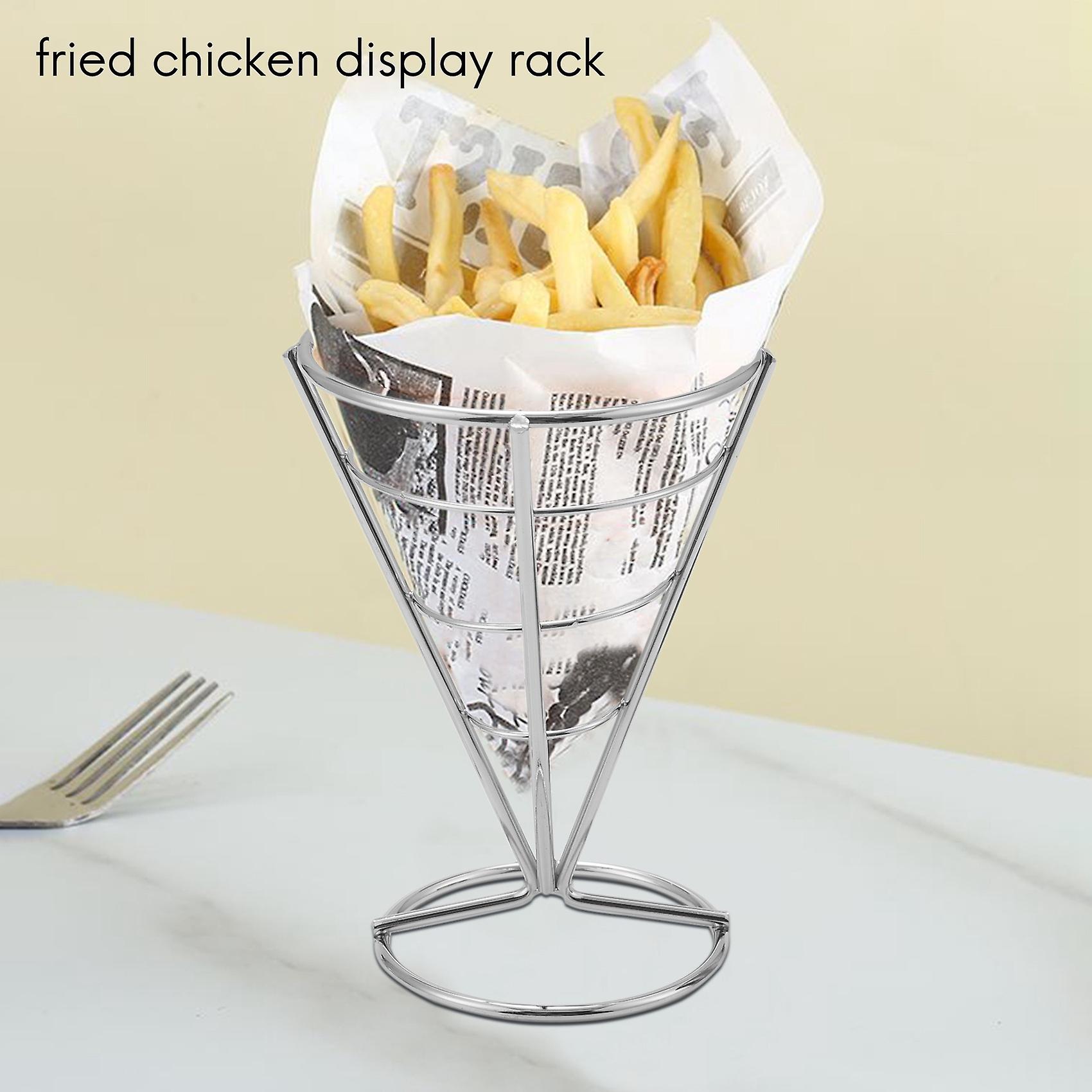 4 Pcs French Fries Stand Cone Basket Fry Holder With Dip Dishe Cone ...
