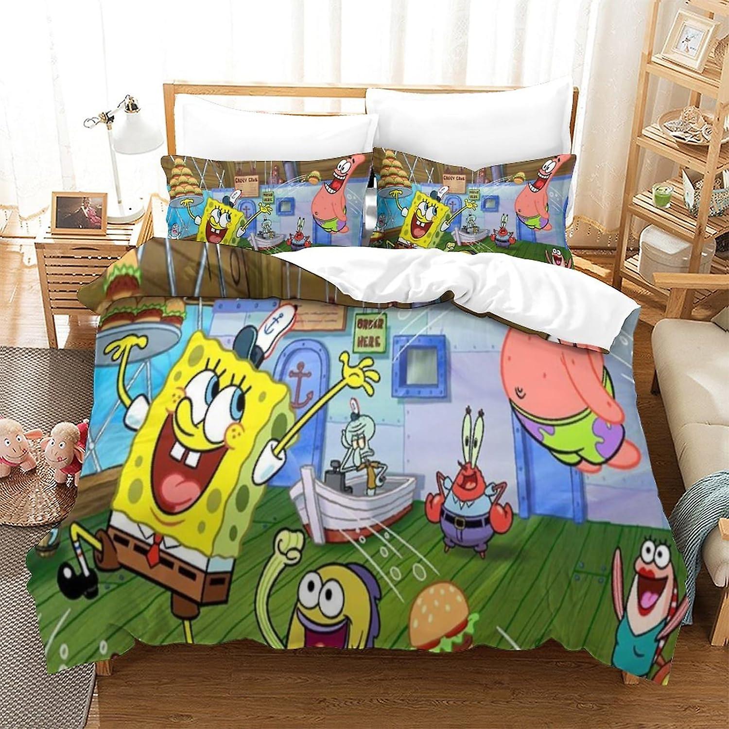 HOUKIG Spongebob for Boys Girls Duvet Cover Quilt Cover 3D Print Anime ...