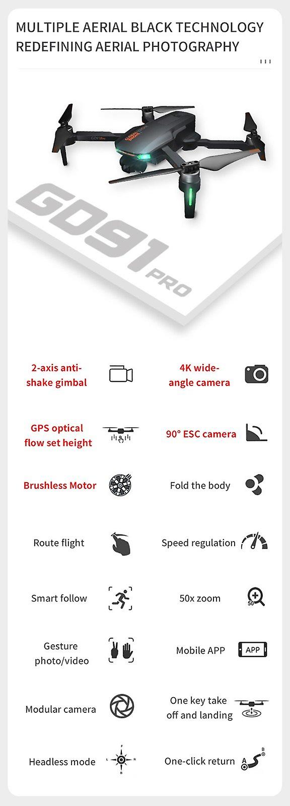 Gd91 pro/max drone 6k hd camera 5g wifi gps 3-axis gimbal profesional ...