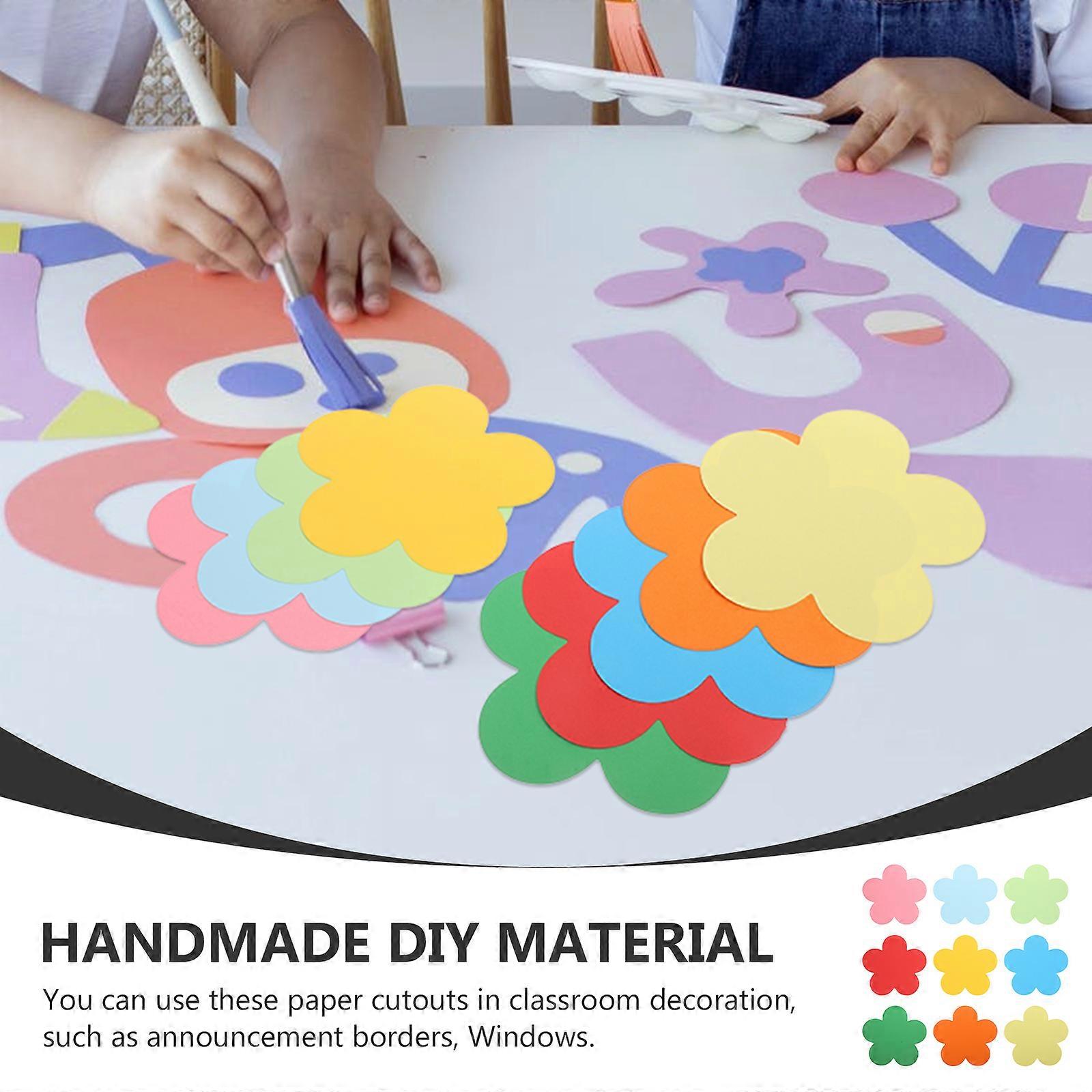 10 Packs Colored Paper Cutouts Flower Shape Paper Cutouts Kids Diy ...