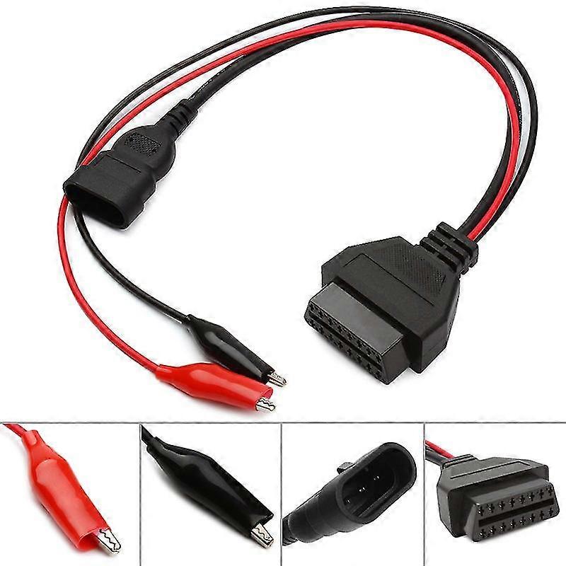 For Fiat 3 Pin Alfa Lancia to 16 Pin OBDII OBD2 obd-II Connector ...