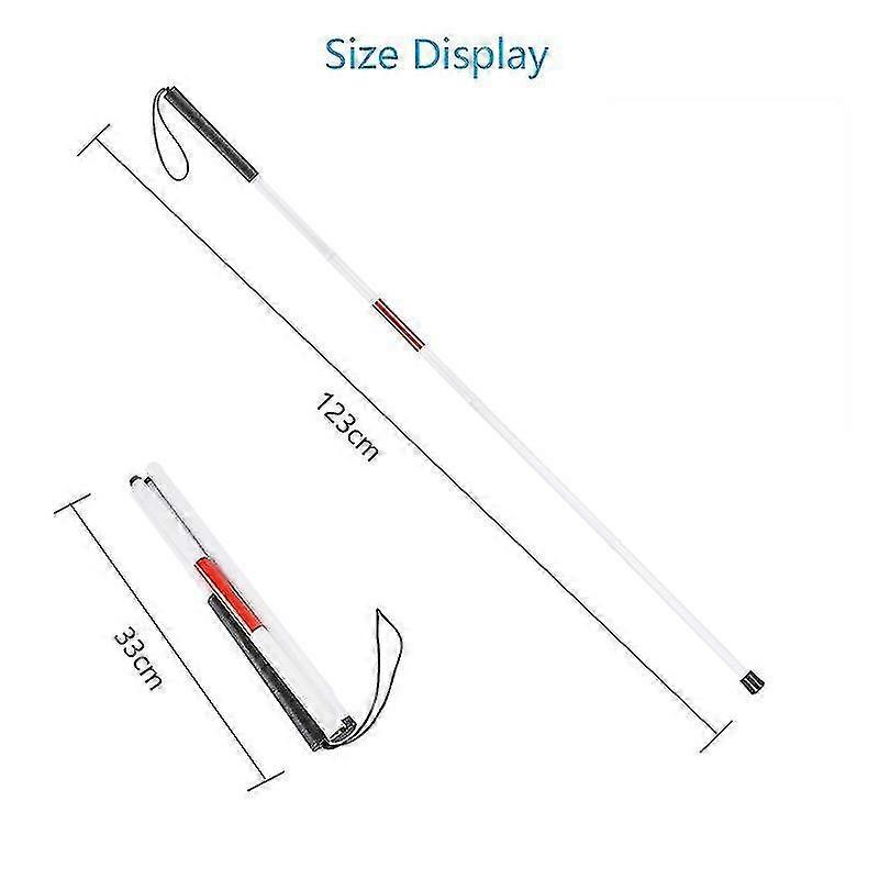 Folding Blind Cane,125cm Portable Walking Stick Adjustable Aluminium ...