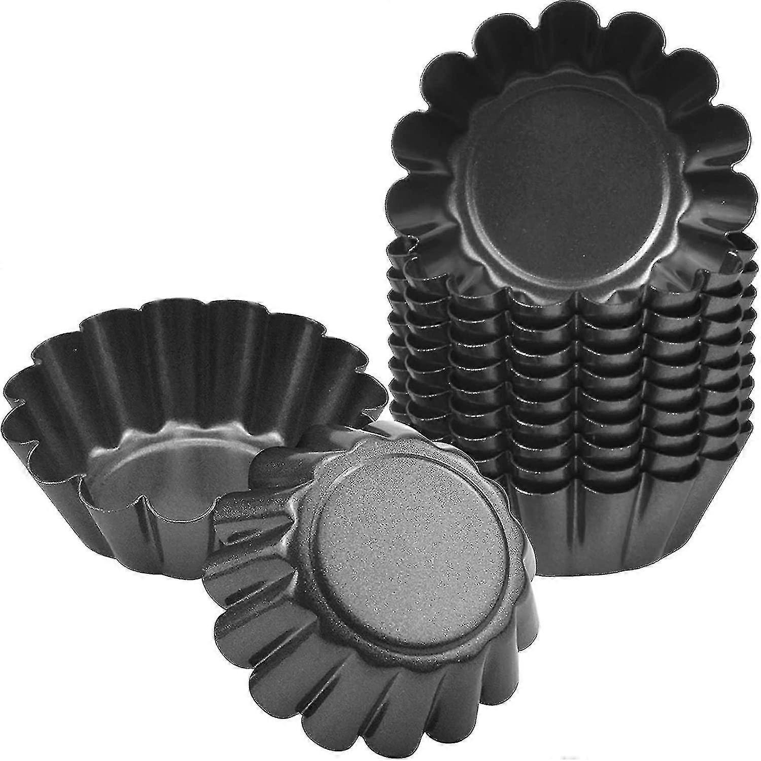 12 Piece Carbon Steel Tartlet Molds, Reusable Egg Tart Molds | Fruugo UK