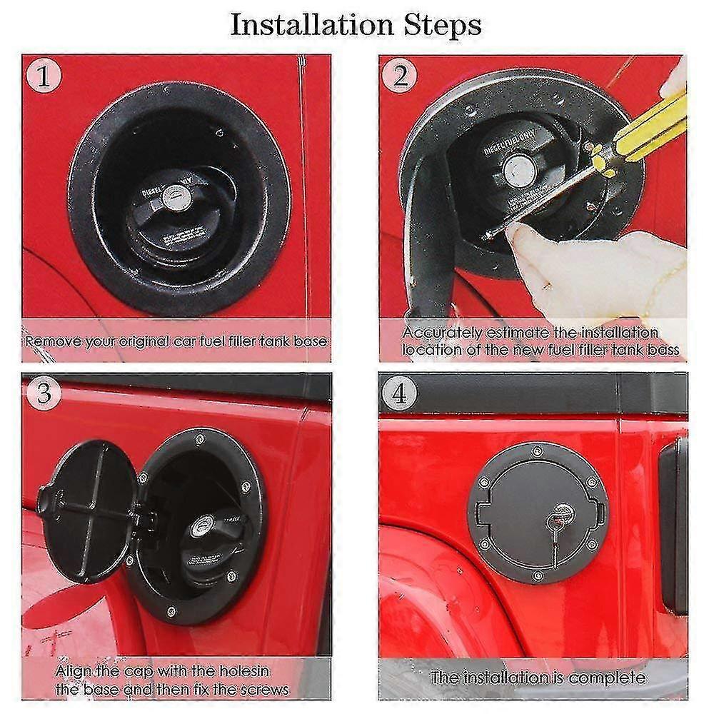 Fuel Tank Cover Door Lock Accessories Gas Tank Cover with Lock for JK ...
