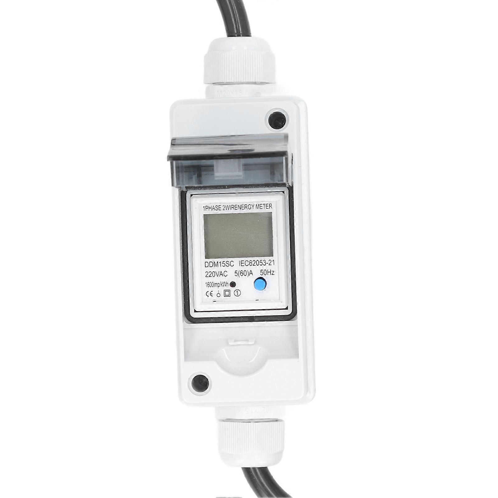 Mobile Digital Electricity Meter IP65 Waterproof Portable LCD Display ...