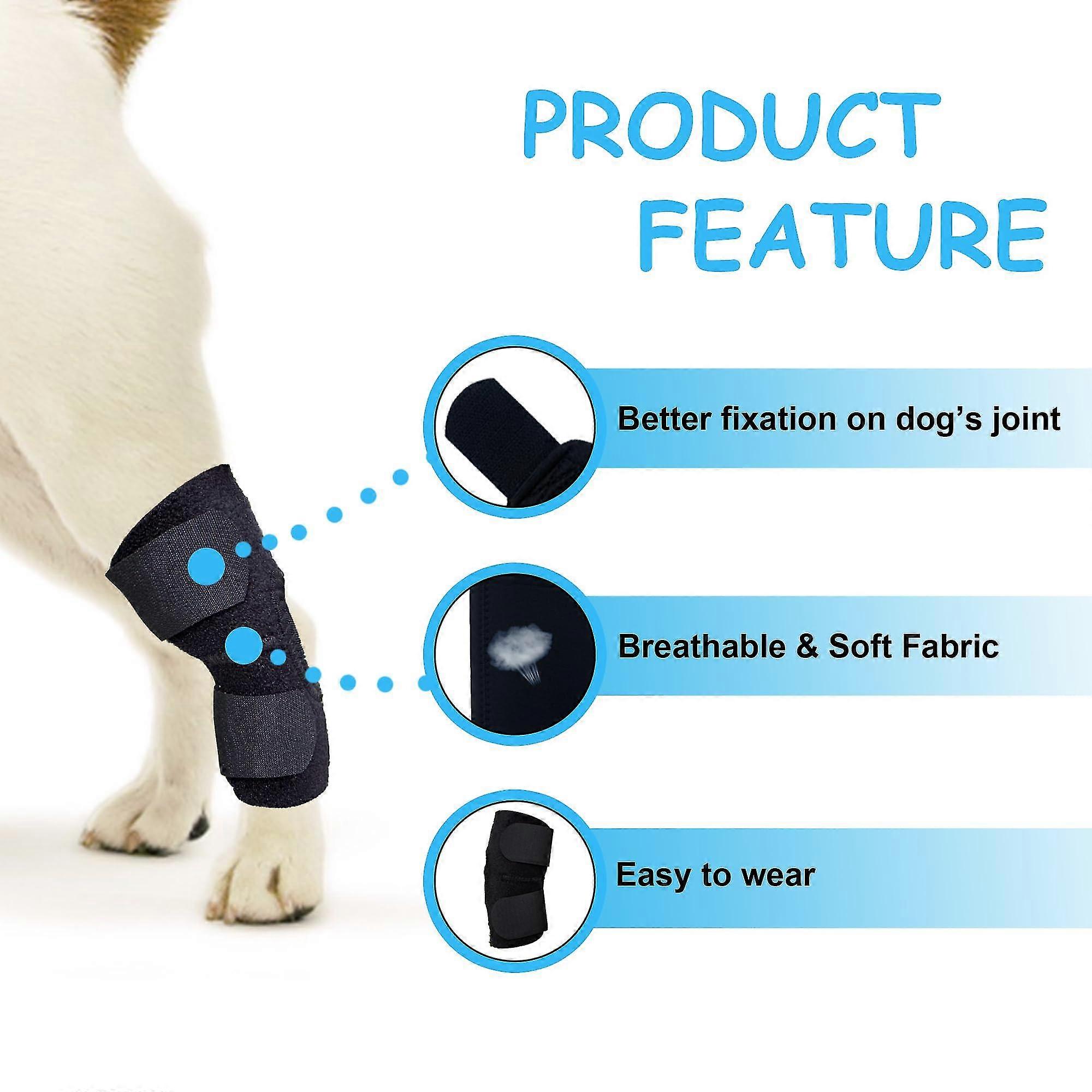 Dog Canine Rear Leg Hock Joint Brace Compression Wrap Brace Dog Leg ...