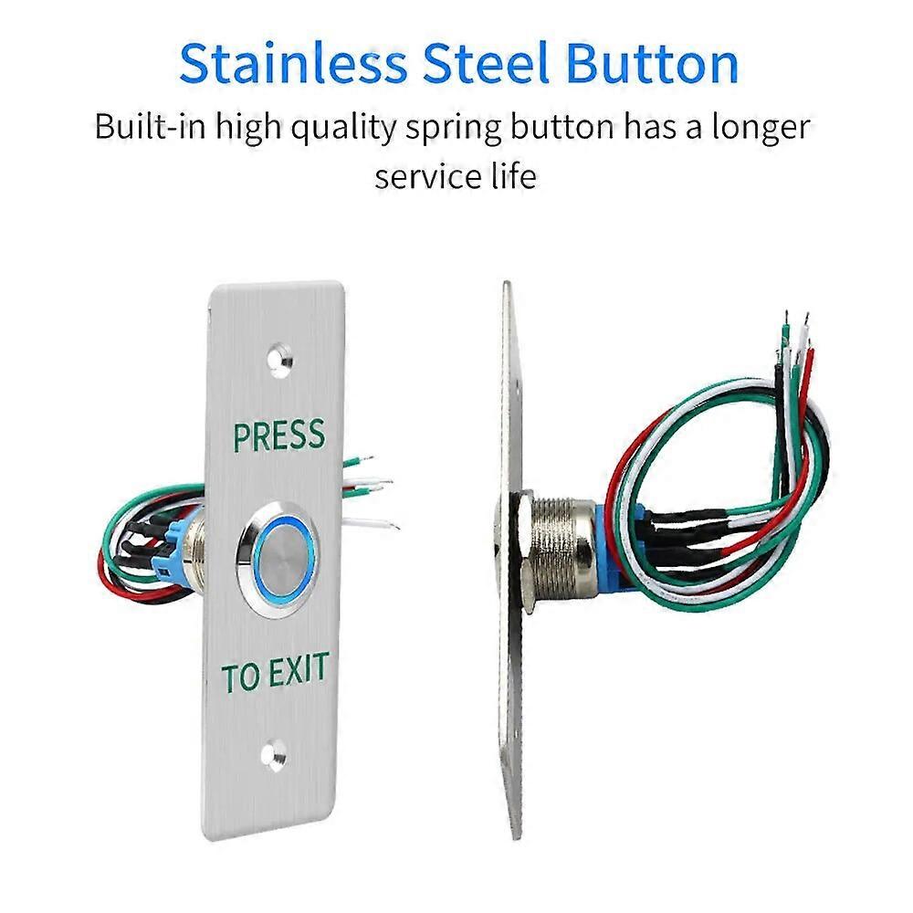 Waterproof Door Push Exit Button Gate Release Switch Opener COM NC NO LED Backlight For Door ...