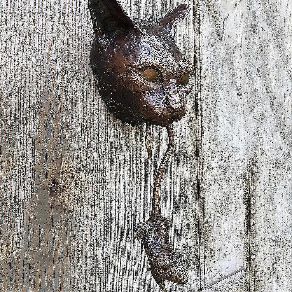 Cat And Mouse Wall Sculpture Door Knocker Front Door Knocker Decoration ...